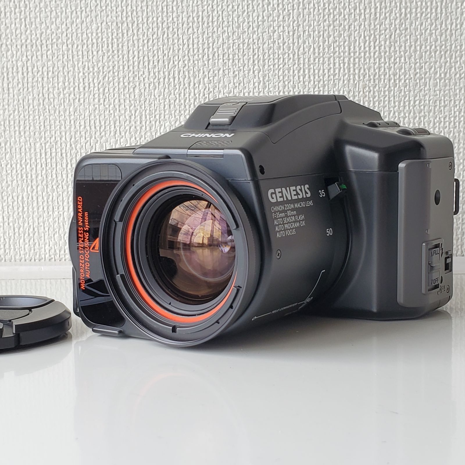 美品 通電・基本動作確認 チノン CHINON GENESIS ジェネシス 35mm ブリッジカメラ レンズ一体型AF一眼レフ フィルムカメラ ...