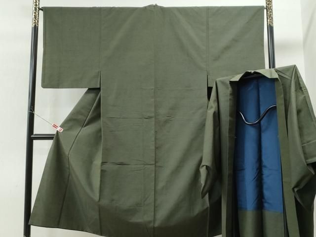 平和屋着物●男性　紬　アンサンブル　色無地　革色　正絹　逸品　CAAS6766yc 平和屋着物○男性 紬 アンサンブル 色無地 革色 正絹 逸品 CAAS6766yc