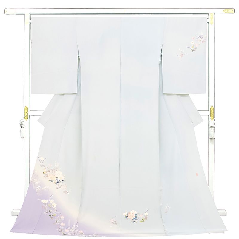 平和屋着物○訪問着 友禅 作家物 紬地 枝椿 正絹 逸品 AAAX0324np 平和