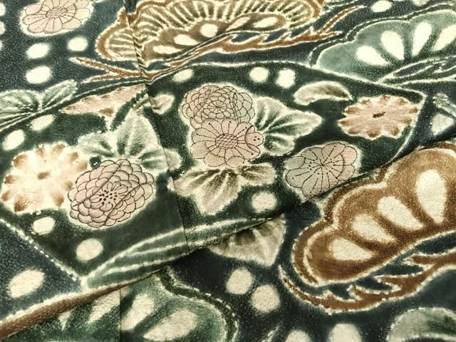 平和屋着物○訪問着 辻が花 絞り 金通し地 正絹 逸品 AAAQ0657np