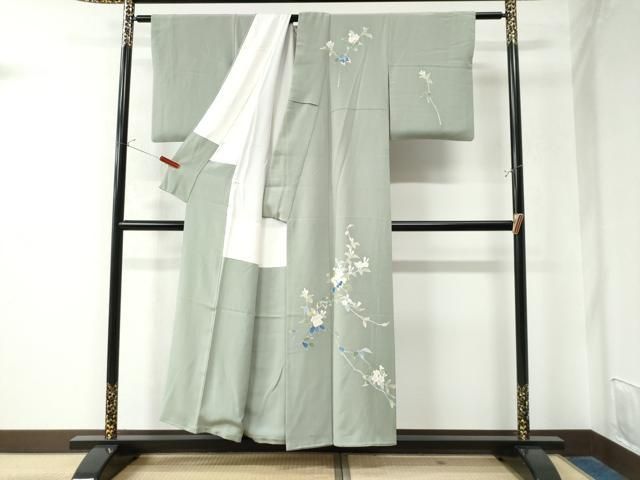 平和屋着物○本加賀友禅作家 南克治 訪問着 枝花文 正絹 逸品