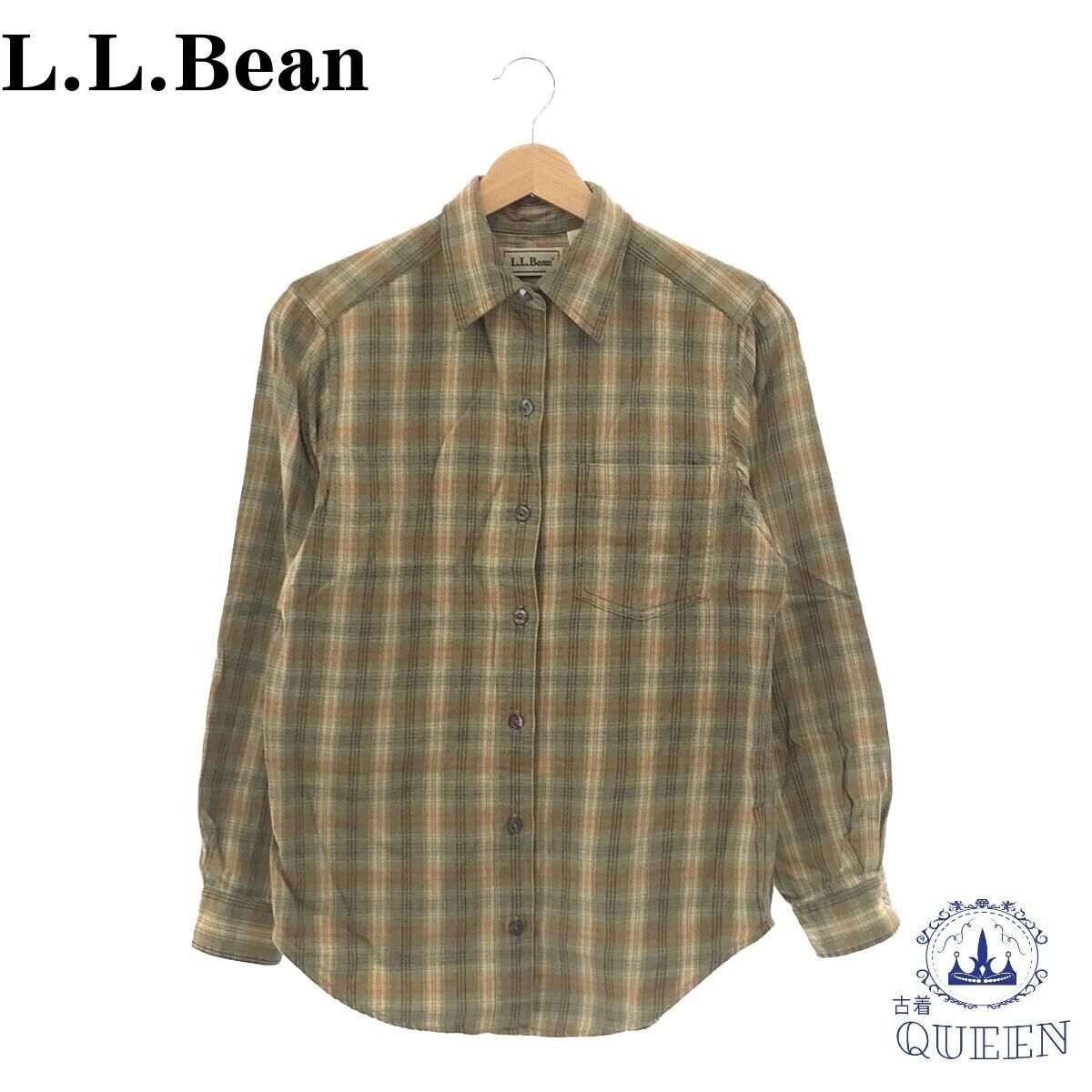 ☆美品☆ L.L.Bean エルエルビーン 長袖シャツ ネルシャツ レディース チェック ベージュ XS 901-24 送料無料 - メルカリ