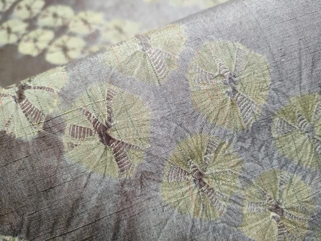 平和屋着物○菅原工房 菅原結作 漢方染紬 両面 全通柄袋帯 蜘蛛絞り