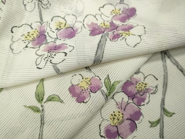 平和屋着物▽小紋 単衣 枝花文 暈し染め 洗える着物 AAAZ9094fy