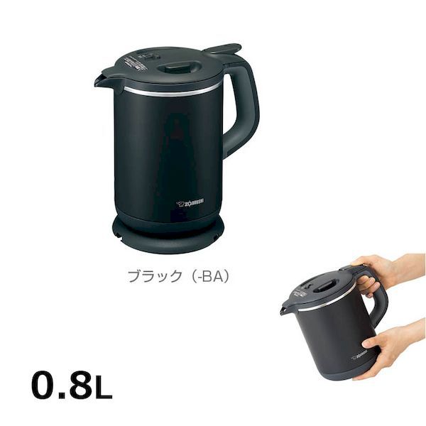 【新品・7営業日以内発送】オーム電機 17-9290 象印 電気ケトル 0．8L／ブラック CK－AX08－BA 179290【沖縄離島販売 ...