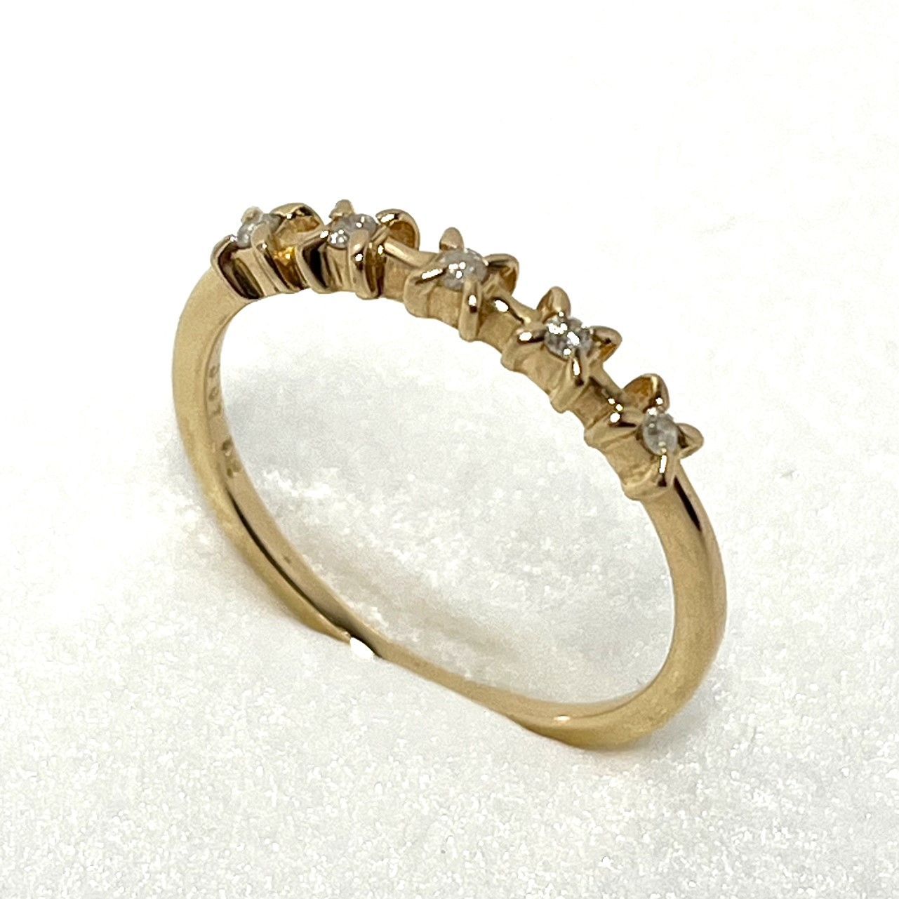 agete アガット ダイヤ リング K18YG 5Pダイヤモンド0.07ct 13号 ブランドジュエリー アクセサリー 指輪 18金 750 イエローゴールド 5ポイント レディース ...