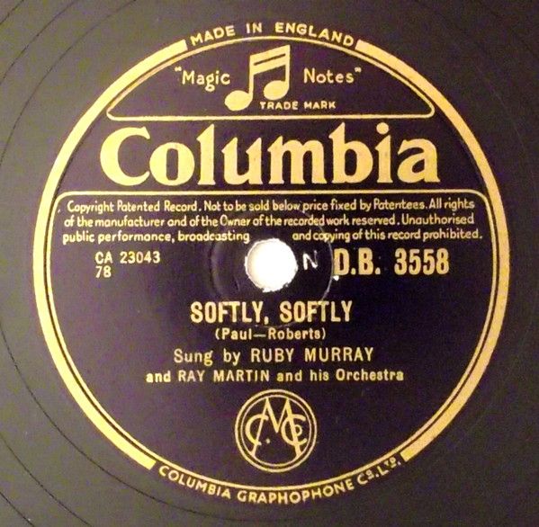 英78RPM/SP Ruby Murray And Ray Martin And His Orchestra Softly, Softly ...