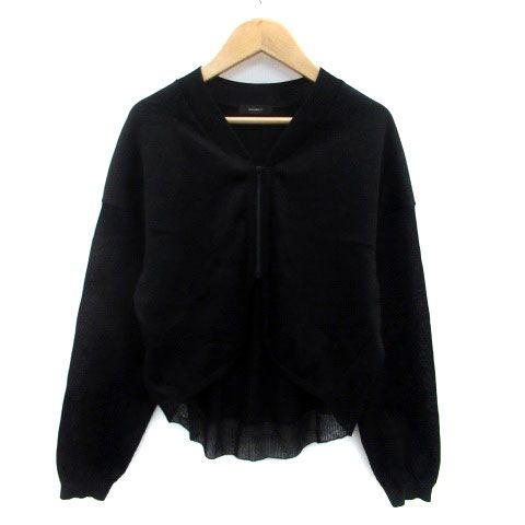 ギャバジンケーティー Gabardine K.T ニットブルゾンジャケット ミドル丈 F 黒 ブラック /HO64 - メルカリ