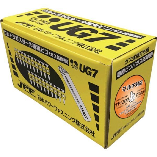 JPF UG3027 ハイグレードピン 27mm 1000本 FC-2R ガス缶付き ガスピン コンクリート用 UG7 ガス銃 日本パワー ...