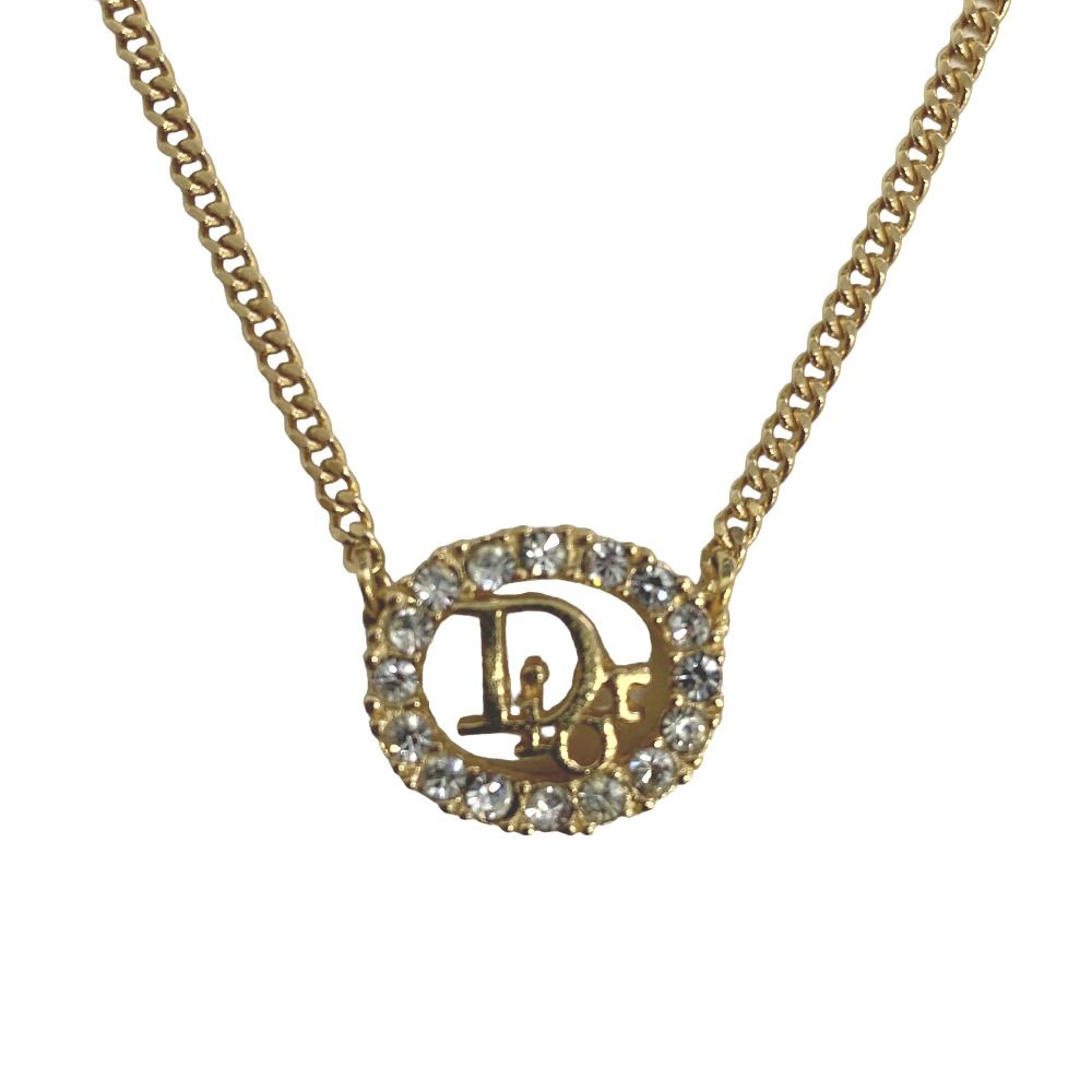 Christian Dior クリスチャンディオール ネックレス・チョーカー Dior ラインストーン ゴールド ゴールド金具 Aランク 中古 ...