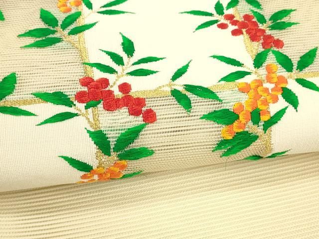 平和屋着物○八寸名古屋帯 綴れ 花唐草文 金糸 正絹 逸品 CAAR7936hy