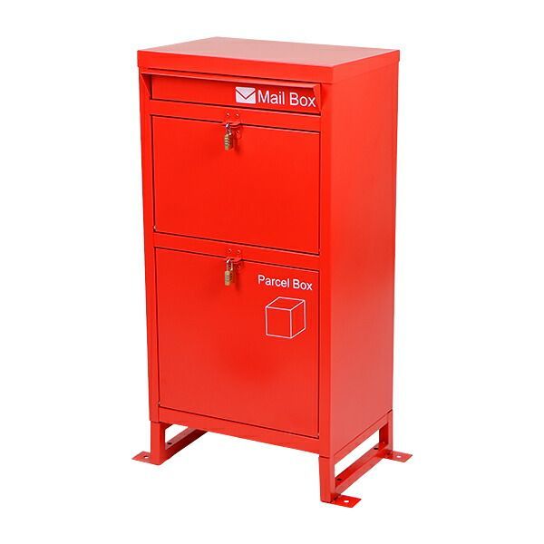 スチール製 宅配ボックス 宅配BOX 2段 スチールロッカー ポスト 郵便ポスト 郵便受け 置き型 戸建て 一戸建て用 再配達対策 鍵付き ...