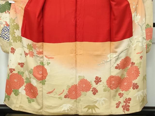 平和屋着物□極上 アンティーク 大正ロマン 振袖 駒刺繍 中国三大刺繍