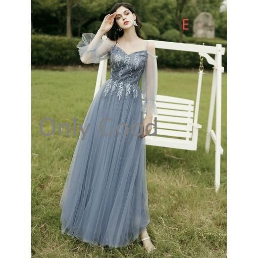 ブライズメイドドレスパーティードレスロングドレス演奏会結婚式ピアノ