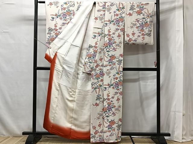 平和屋着物□上質な小紋 草花文 暈し染め 金彩 正絹 逸品 DAAV7454cd