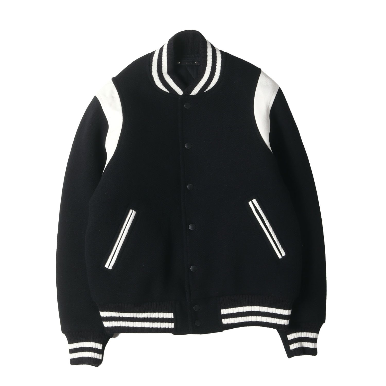 美品 MINEDENIM マインデニム ジャケット サイズ:1 23AW ウール メルトン レザー スタジアム ジャンパー (Wool ...