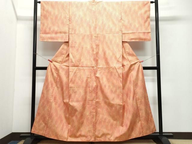 平和屋着物●上質なお召　吉野間道　正絹　逸品　CAAY2850vf 平和屋着物○上質なお召 吉野間道 正絹 逸品 CAAY2850vf