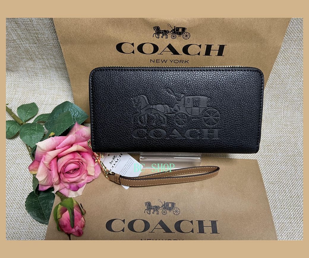 コーチ長財布 COACH 財布 アコーディオン ラウンドファスナー ホースアンドキャリッジ 馬車柄 新生活 新生活 プレゼント 贈り物 吉日 ギフト 財布 レディース ファッション ブランド ...