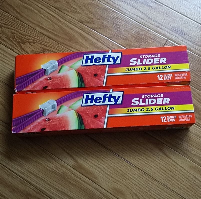 Hefty One Zip Jumbo 2.5gallon Multi Purpose Bags ジッパー付きストレージバッグ 12枚入り 2 ...