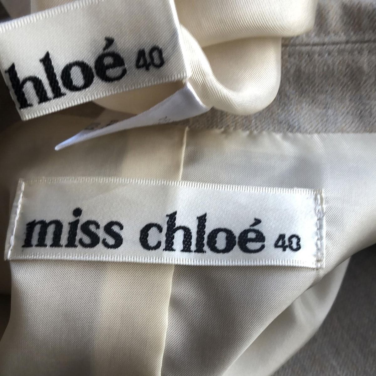 MISS CHLOE(クロエ) スカートスーツ レディース - ベージュ×ライト