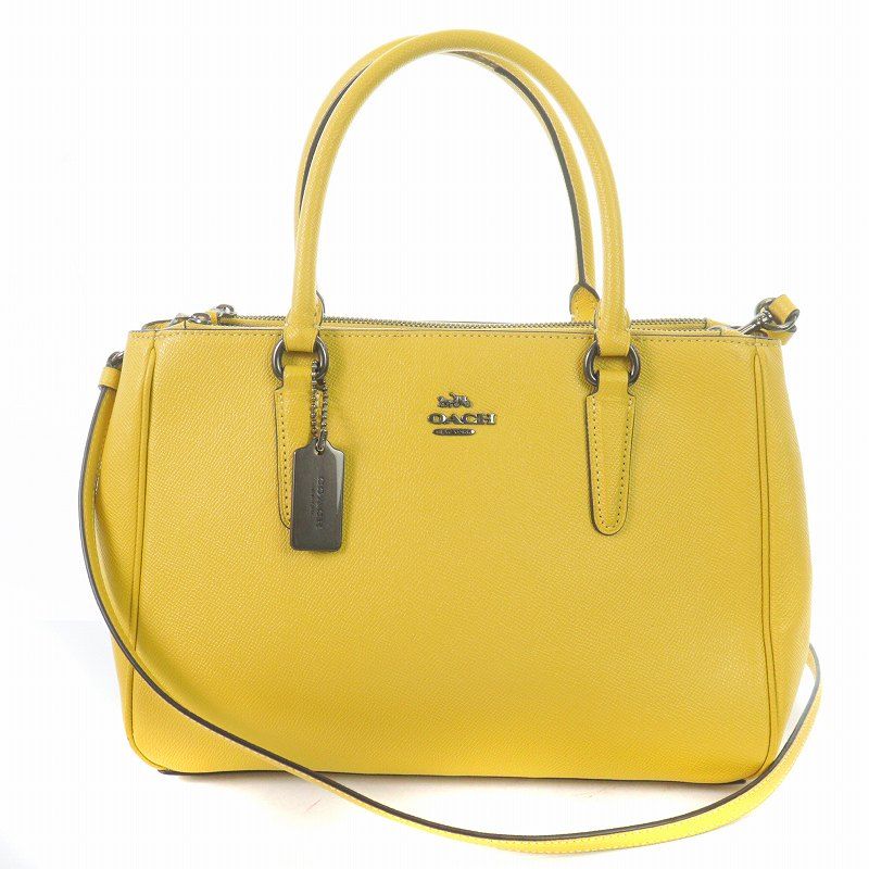 コーチ COACH サリー キャリー オール バッグ ショルダーバッグ ハンドバッグ 2WAY レザー 黄 イエロー F44958 /KU D ...