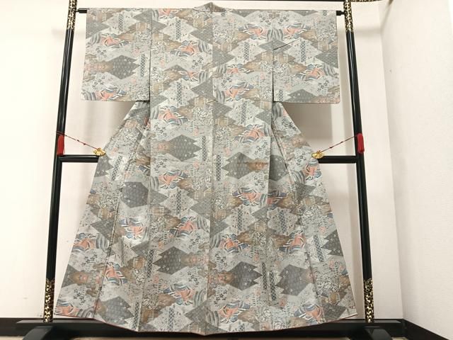 平和屋着物○本場大島紬 一元7マルキ 女人文 総絣 正絹 逸品 未使用