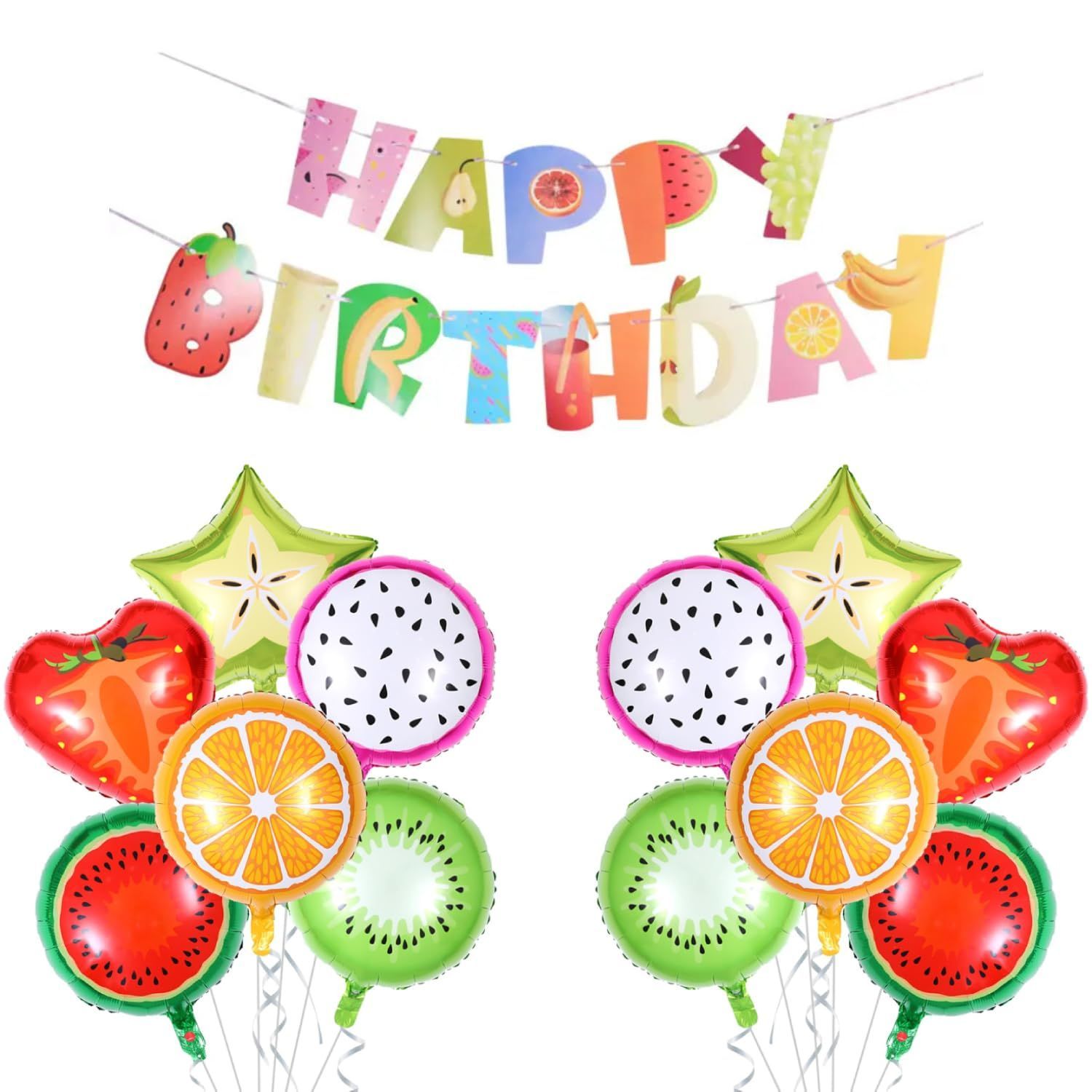 【特価商品】デコレーション 装飾 パーティー バースデー fruit 西瓜 苺 ドラゴンフルーツ スターフルーツ スイカ オレンジ (HBDフルーツ) キウイ いちご 飾り付け 野菜 フルーツ ...