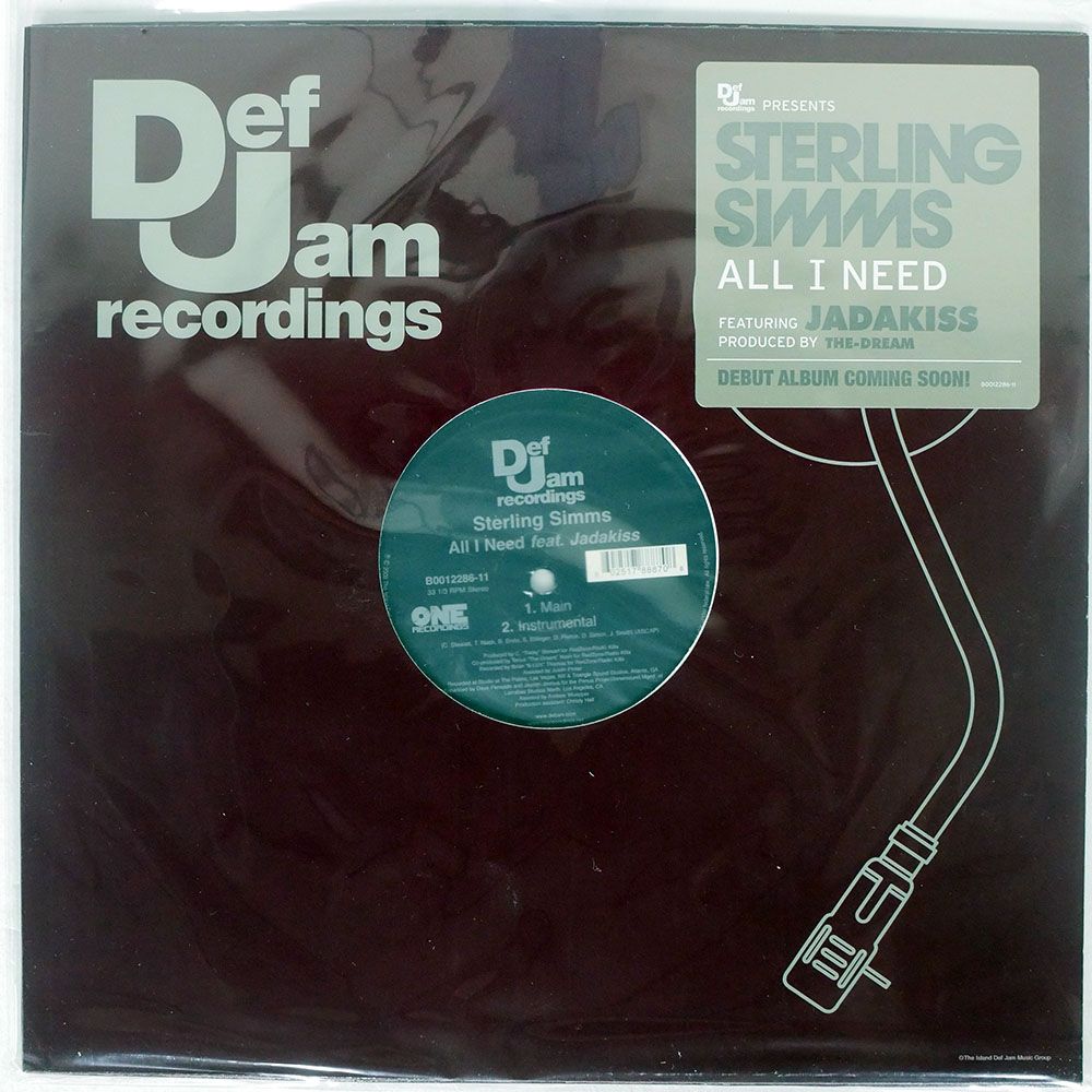 US盤 STERLING SIMMS/ALL I NEED/DEF JAM RECORDINGS B001228611 12 - メルカリ