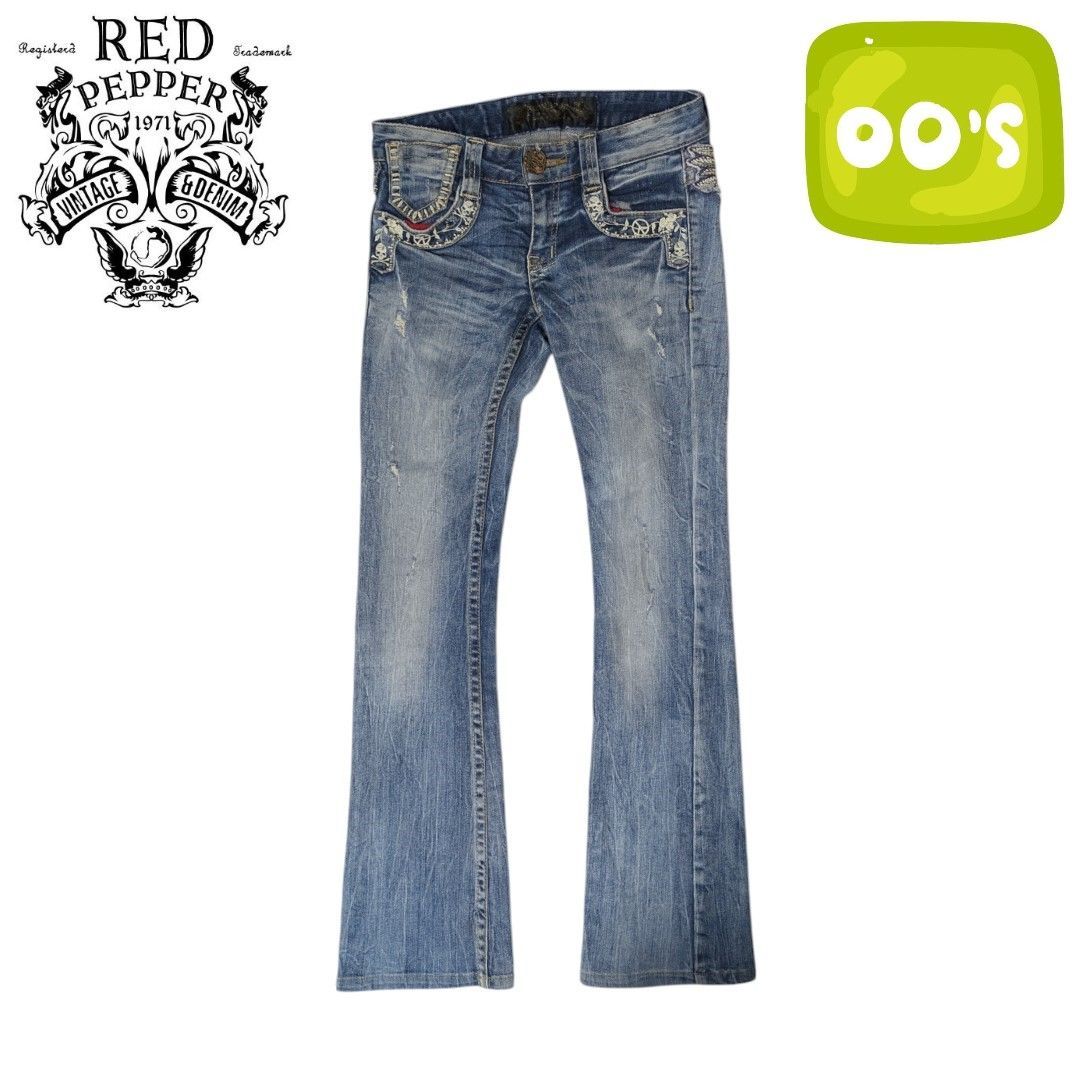 y2k REDPEPPER ユーズドブルー フレア デニムジーンズ - メルカリ