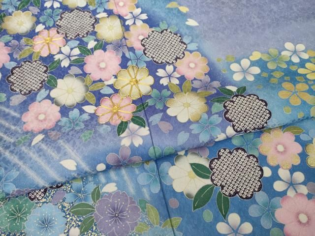 平和屋着物＊夏物 訪問着 絽 駒刺繍 流水草花文 正絹 逸品 AABA2780jd