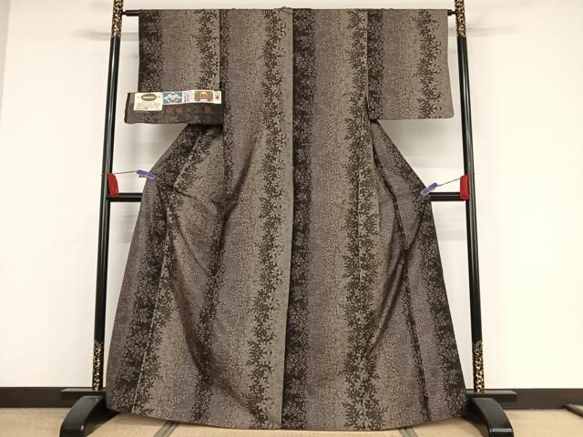 平和屋着物○本場大島紬 9マルキ 泥染め 地空き 椿 正絹 逸品 CAAR8170vf