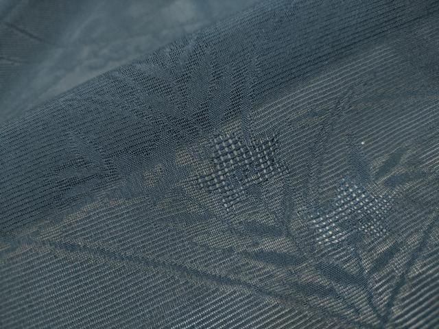平和屋着物＊夏物 色無地 絽 草花紋紗 留紺色 正絹 逸品 DAAR9196op