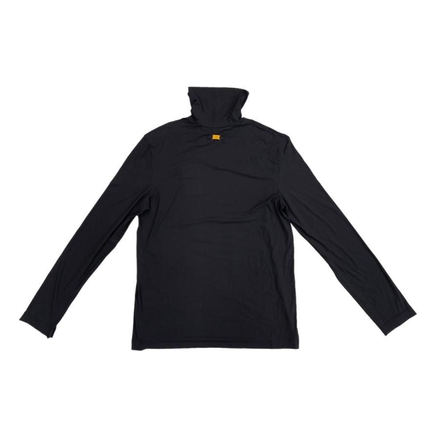 ☆E2617 フェンディ 長袖 ハイネック カットソー FY0983 AH19 F0QA1 Mサイズ ロゴプレート ブラック ゴールド金具 ...