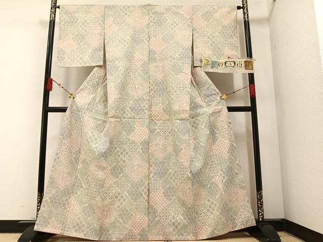 平和屋着物○本場結城紬 重要無形文化財 有栖川 藤絹謹製 正絹 逸品