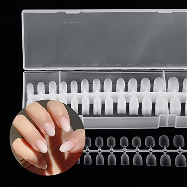 H101 7 Annhua ネイルチップ 透明 艶消 大容量 300枚 オーバル ショート ネイルちっぷ 練習用 付け爪 ネイル長さだし 透明ネイルチップ 無地 超薄 ネイルチップクリア