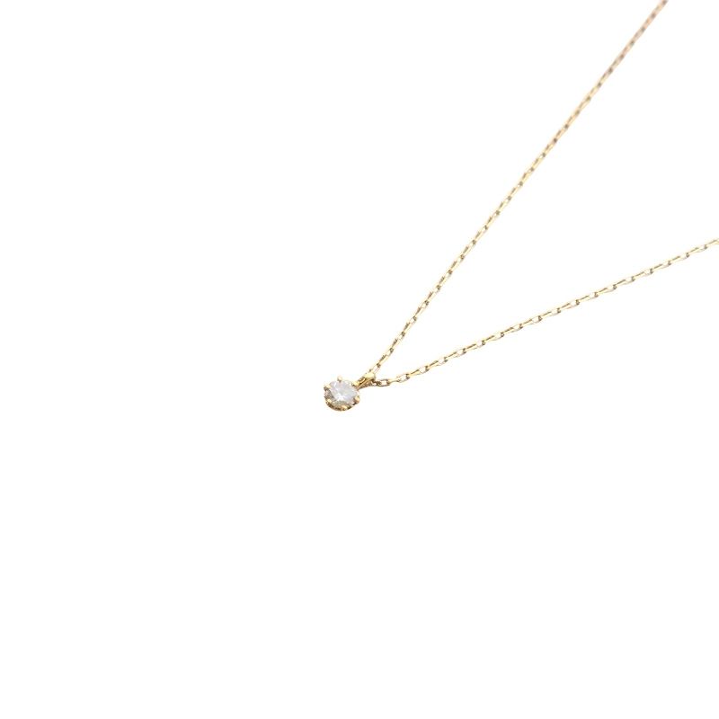 アガット agete 一粒ダイヤ ネックレス K18 0.05ct イエローゴールド - メルカリ