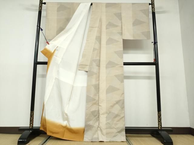 平和屋着物□上質な紬 間道 正絹 逸品 BAAO4909hz 平和屋着物○