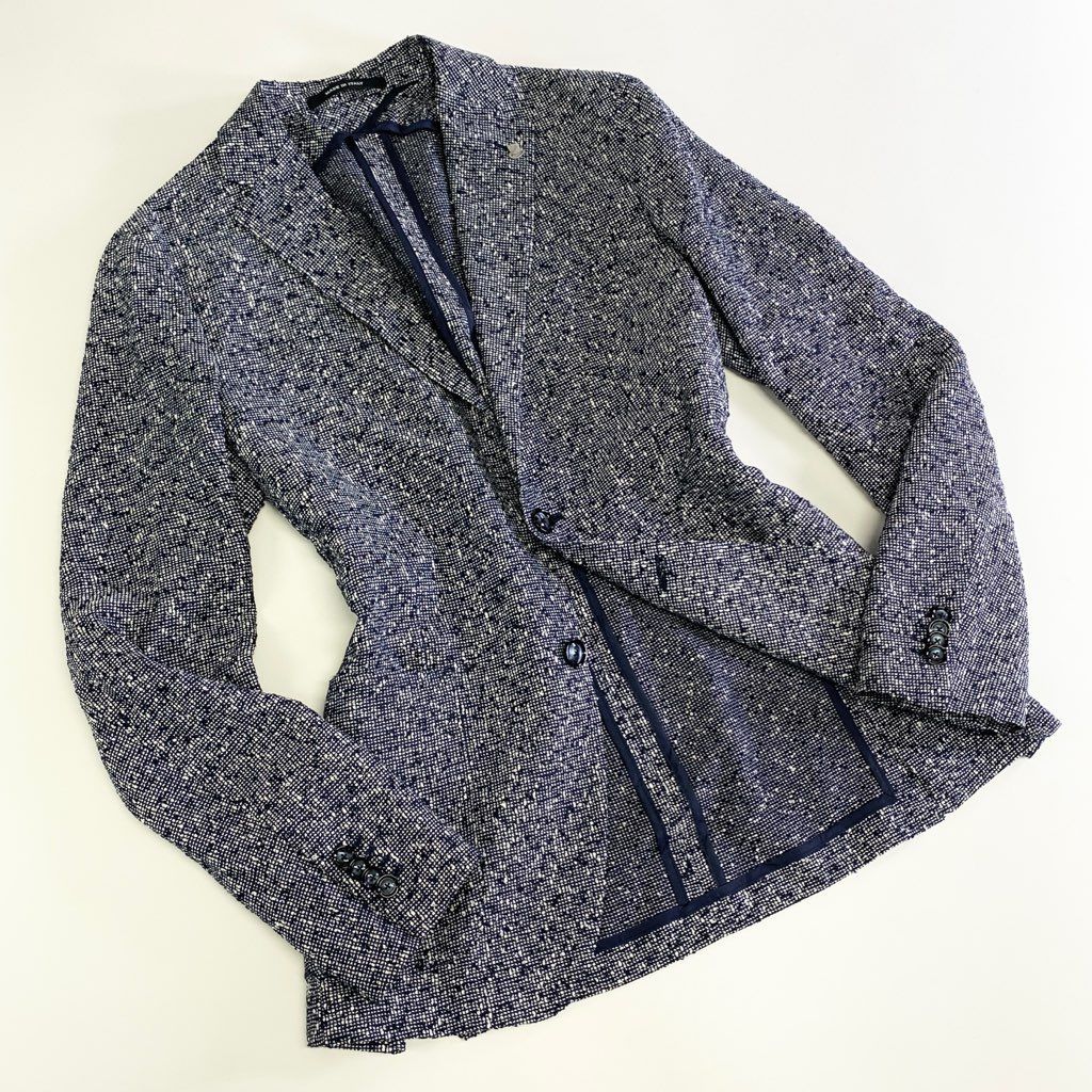 27k7 TAGLIATORE タリアトーレ MONTECARLO モンテカルロ テーラードジャケット ブレザー イタリア製 1SMC22K 48/R ネイビー系 リネン コットン ナイロン ...