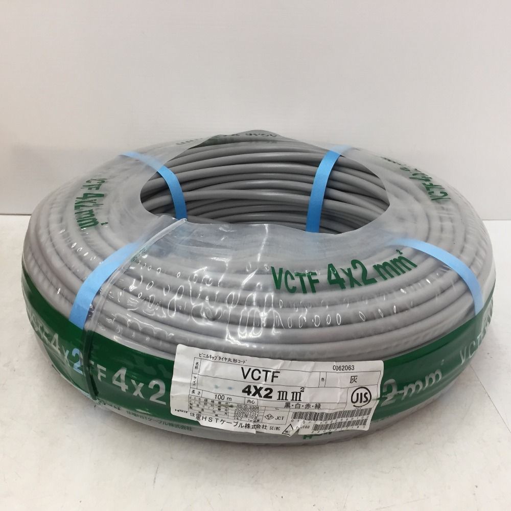 住電HSTケーブル 住電日立ケーブル VCTFケーブル ビニルキャブタイヤ丸形コード 4×2.0mm2 4心 4芯 4C 灰 条長100m 2022年10月製 未開封品 - メルカリ