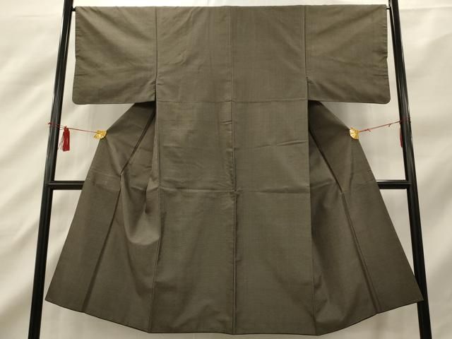 平和屋着物○男性 紬 格子 正絹 逸品 AAAZ1835ph