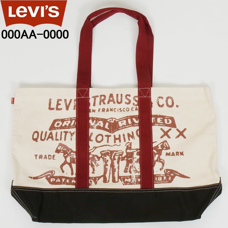 Levi's リーバイス 000AA-0000 ツーホースロゴトートバッグ レッド リーバイストートバック リーバイストート リーバイス ...