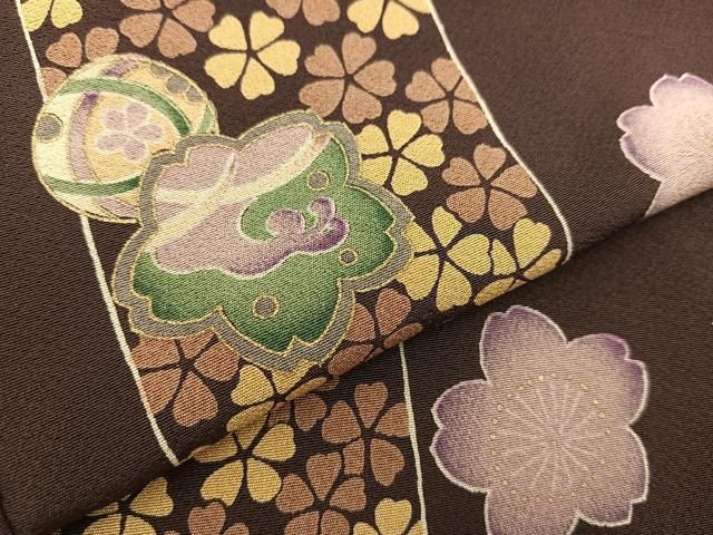 平和屋着物○上質な小紋 桜楓文 金彩 正絹 逸品 未使用 AAAZ2379ph