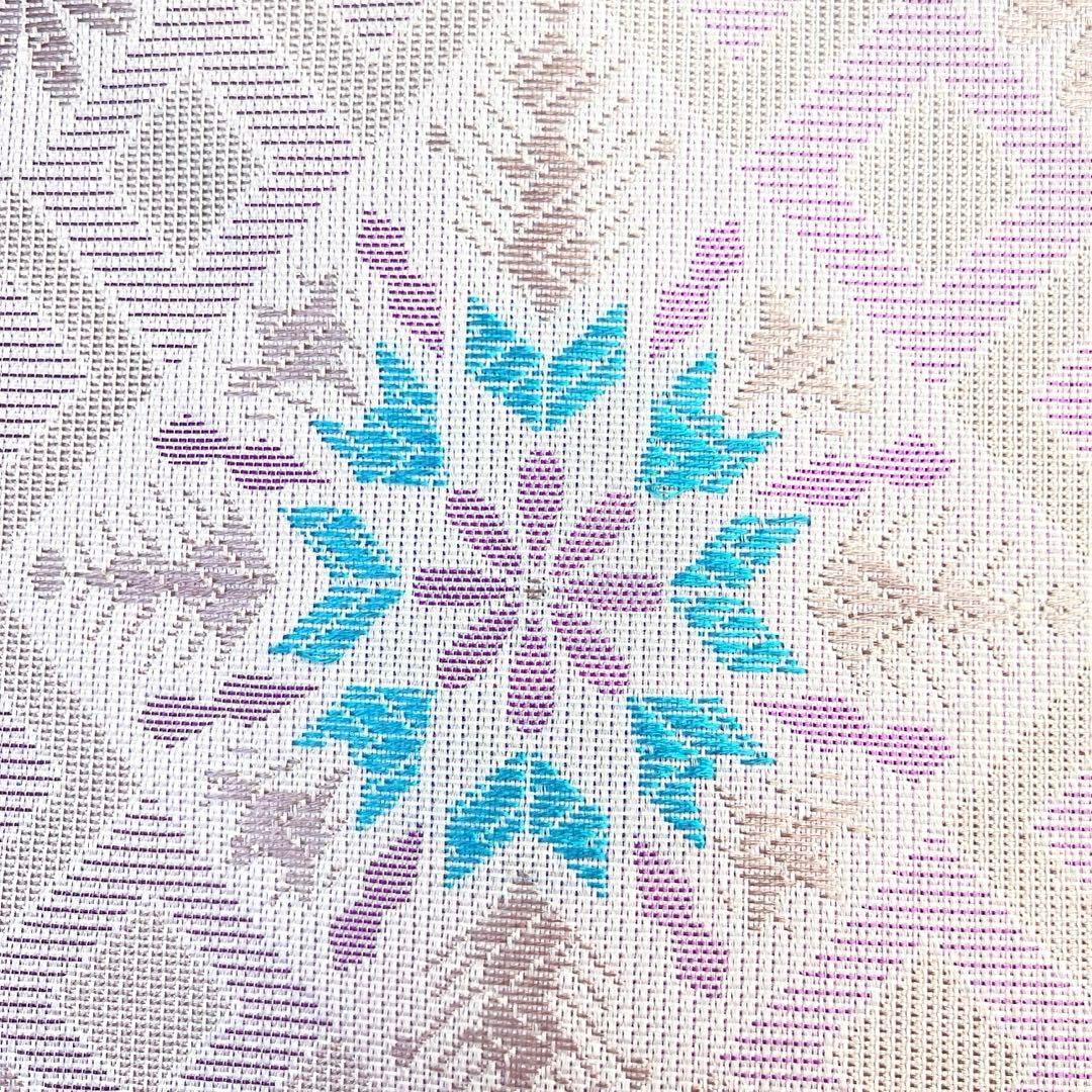 平和屋着物○九寸名古屋帯 型染 草花文 鬼しぼ縮緬 正絹