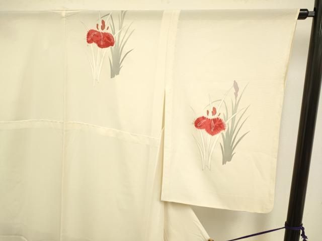 平和屋着物＊夏物 訪問着 絽 草花文 銀彩 正絹 逸品 DAAU2689ud