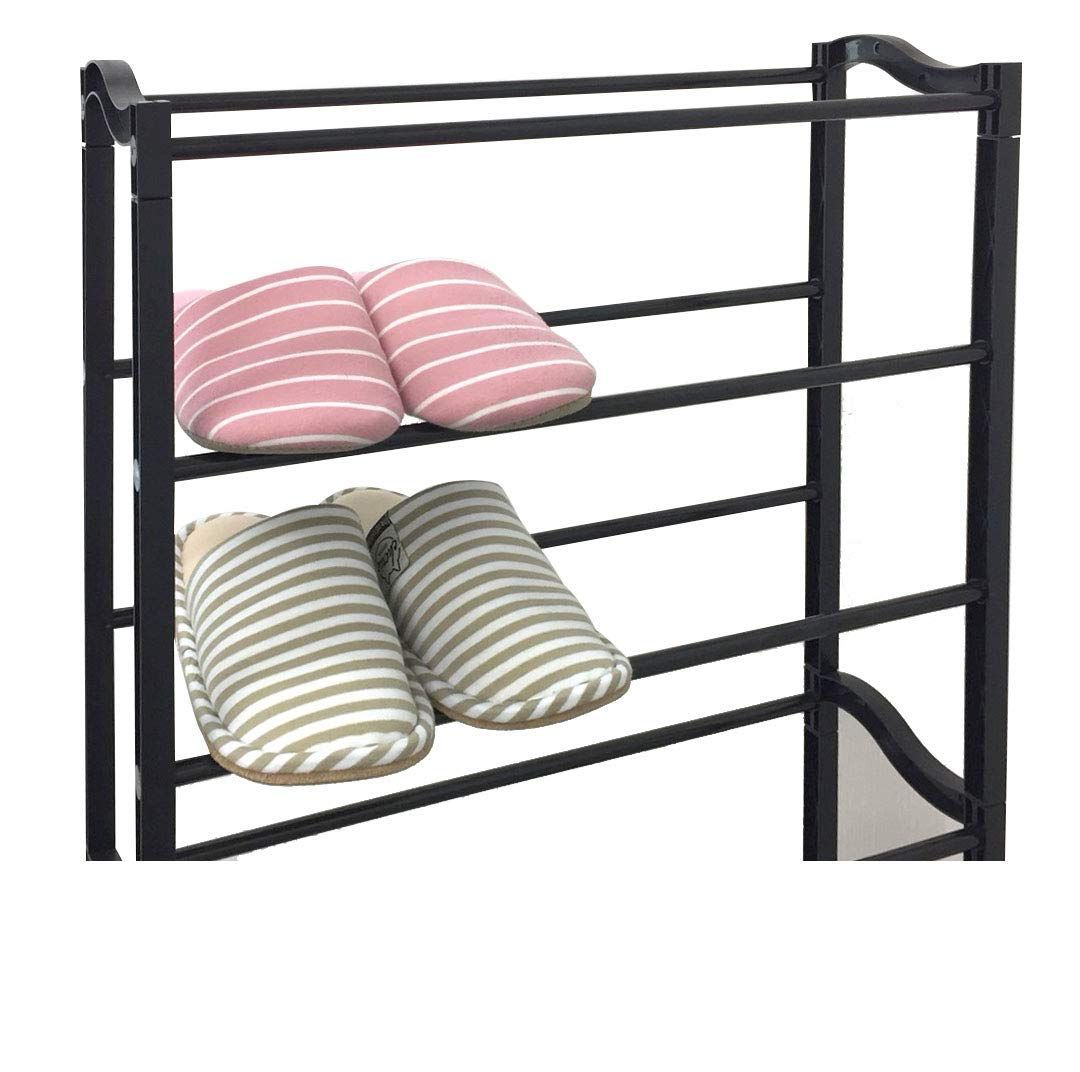 【在庫処分】30足収納可能 10段 スチール 耐荷重15kg 軽量 下駄箱 組み立て簡単 靴置き シンプル 約H140×W50.5×D16cm シューズラック ブラック トレードワン ...