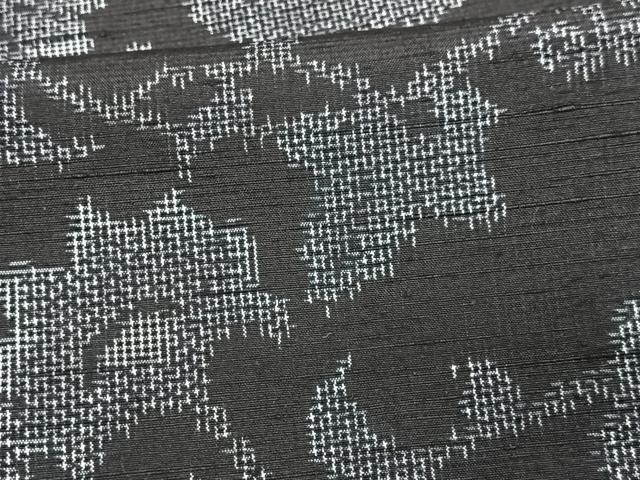 平和屋着物□上質な紬 更紗花文 黒地 正絹 逸品 CAAV8337xe