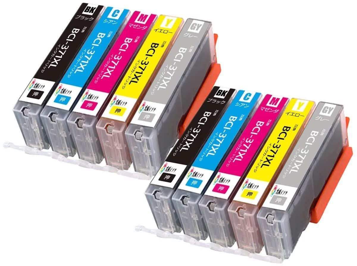 Color:371-10PK-BKCMYGY2 キヤノンインクカートリッジ371 370 XL Canon BCI-371XLBK/M/Y/C ...