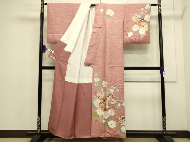 平和屋着物▽訪問着 単衣 吉祥花文 金彩 正絹 逸品 DAAT9106az