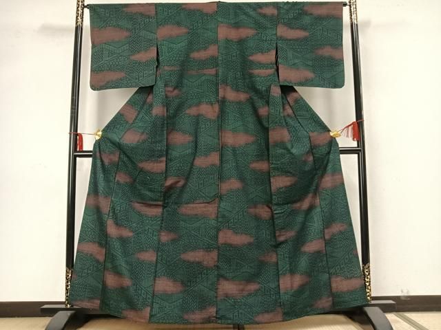 平和屋着物○上質な紬 霞文 正絹 逸品 未使用 DAAU5796ps