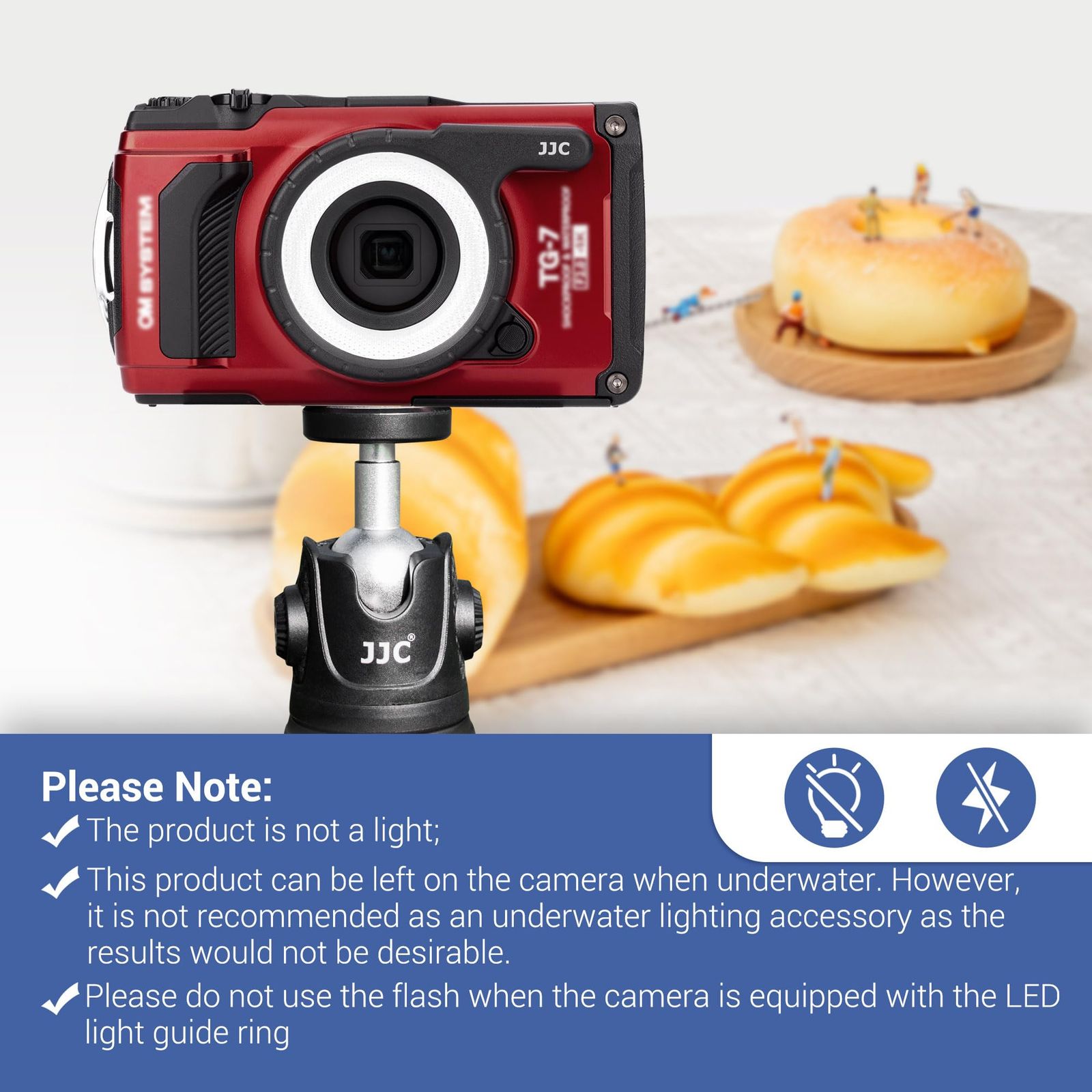 JJC LEDライトガイドリング Olympus Tough TG-7 TG7 TG-6 TG6 TG-5 TG5 TG4 TG4 TG-3 TG3 TG-2 TG2デジタルカメラ用 マクロ ...